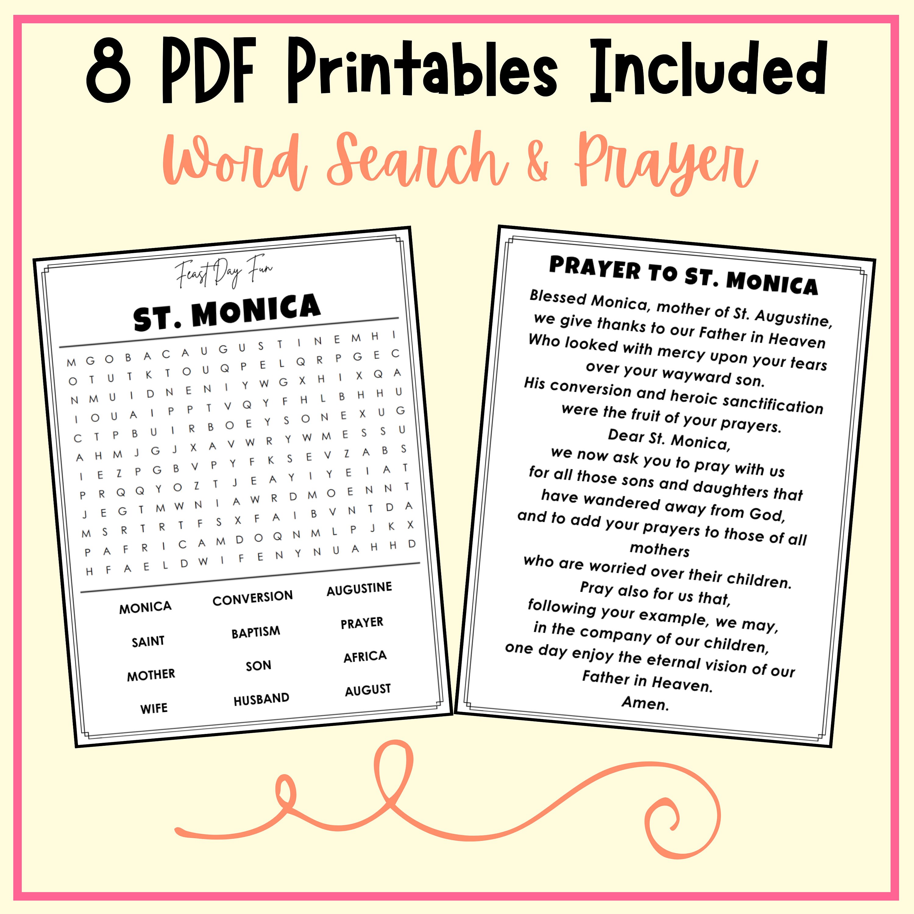 St Monica Printables August Feast Day Activities Poem and Coloring Pages for Catholic Kids ...