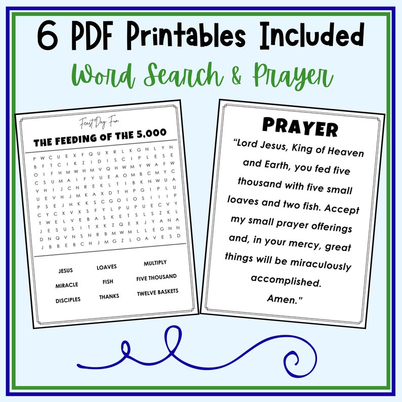 Feeding of the 5,000 Printable Kids Activities Coloring Pages Word ...