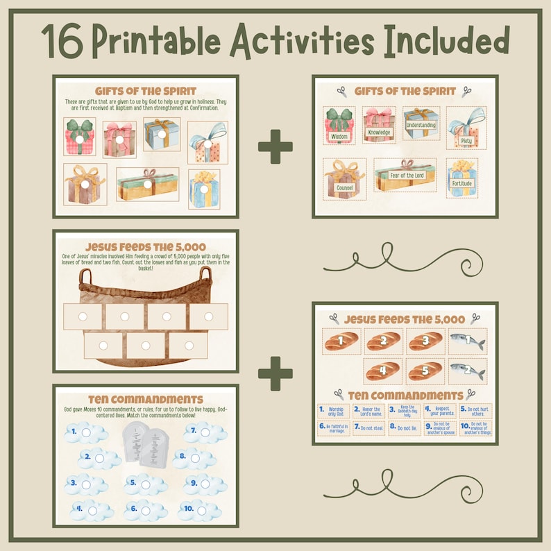 Catholic Busy Book Printable Activities for Kids Homeschool Religious ...
