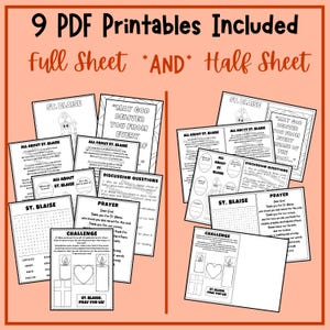 St. Blaise Feast Day Kids Activities Printable Catholic Worksheets ...
