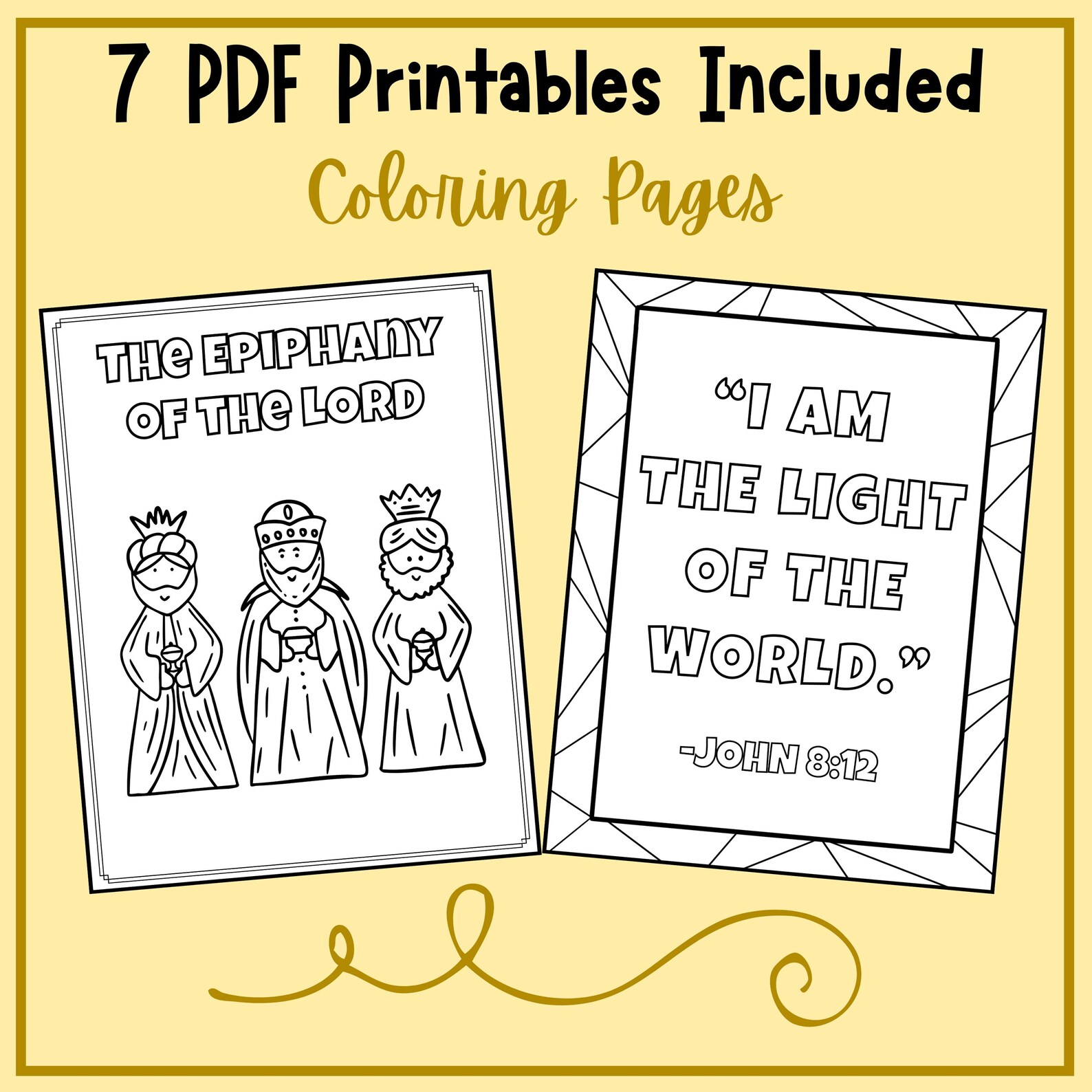 Epiphany of the Lord Kids Printable Activities Coloring Pages Word ...