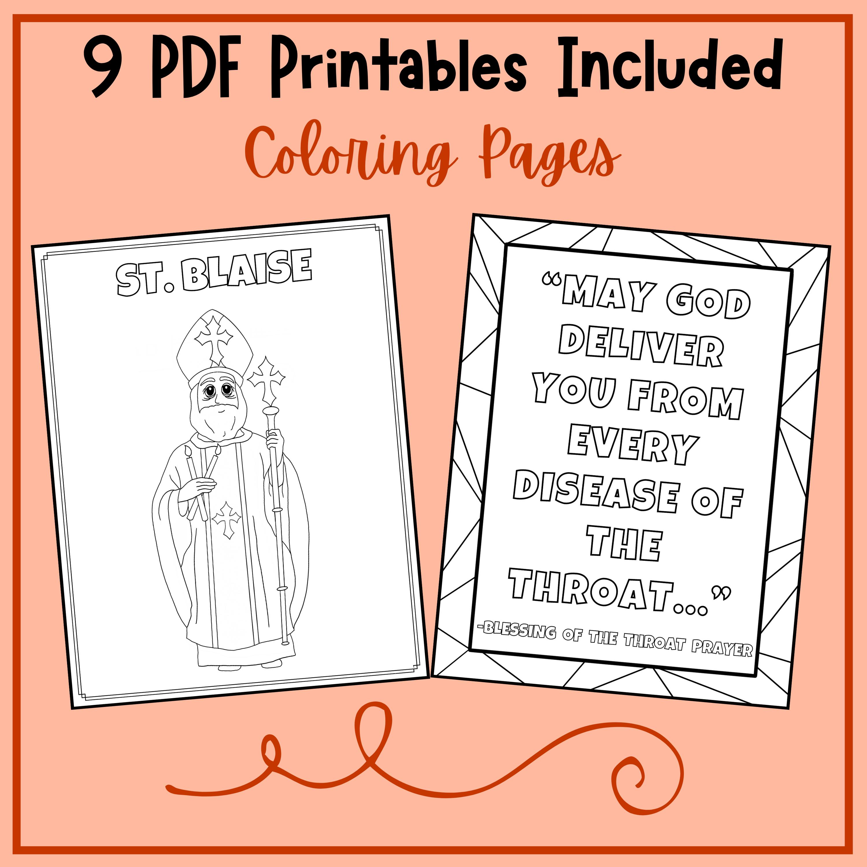 St. Blaise Feast Day Kids Activities Printable Catholic Worksheets ...