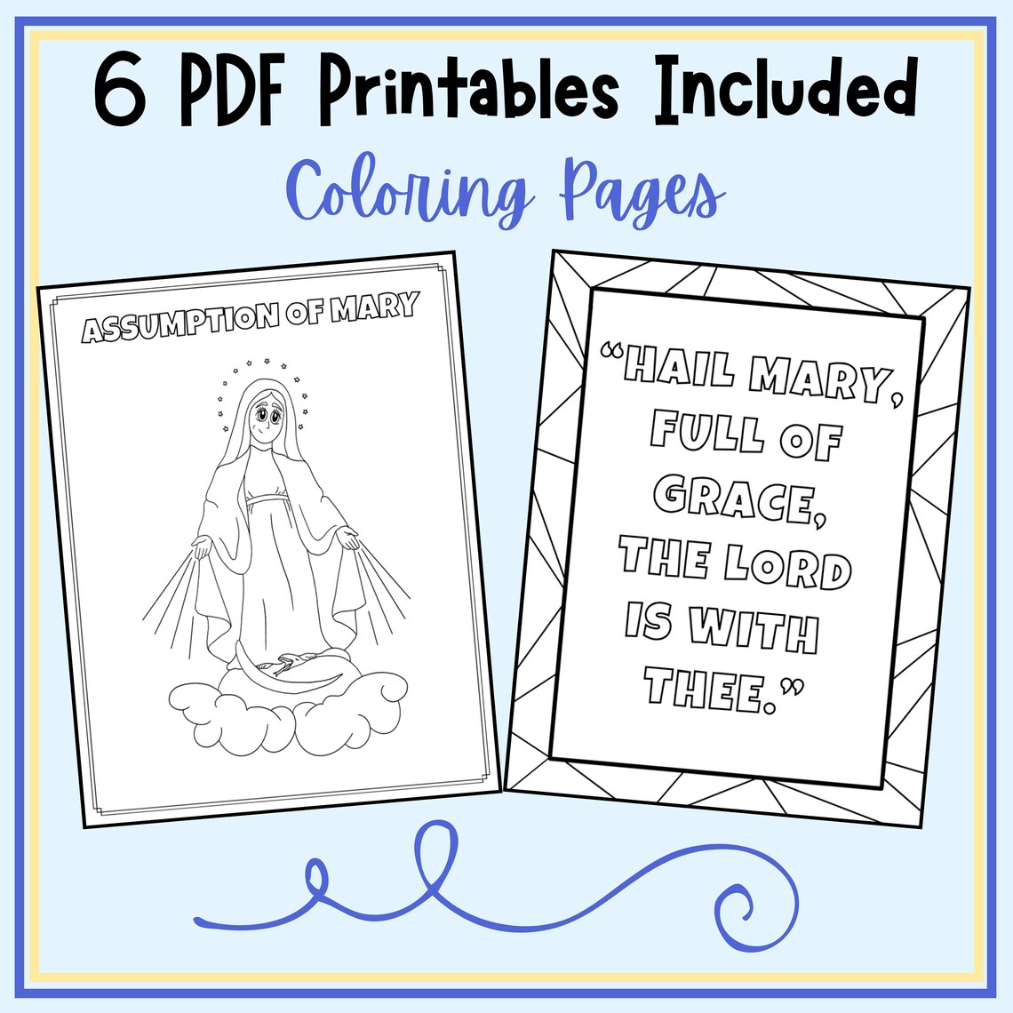 Assumption of Mary Kids Printable August Feast Day Activities and Coloring Pages for Catholic ...