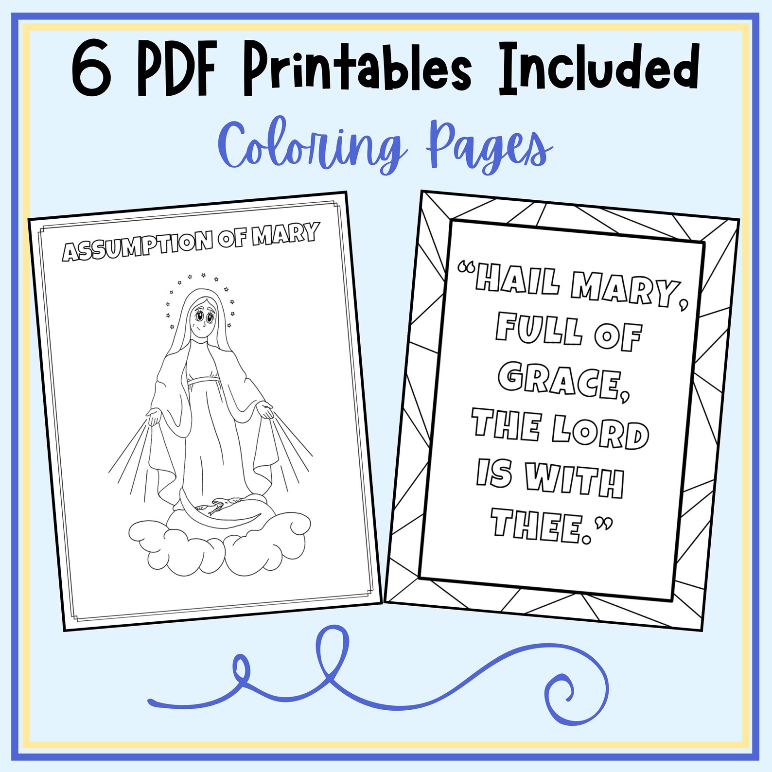 Assumption of Mary Kids Printable August Feast Day Activities and Coloring Pages for Catholic ...