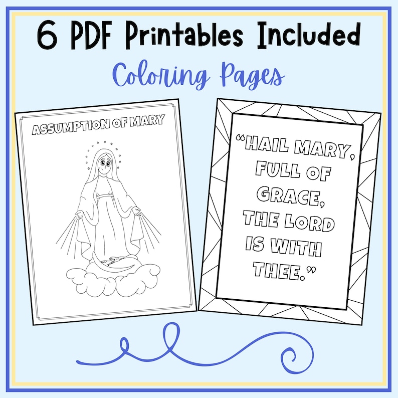 Assumption of Mary Kids Printable August Feast Day Activities and ...