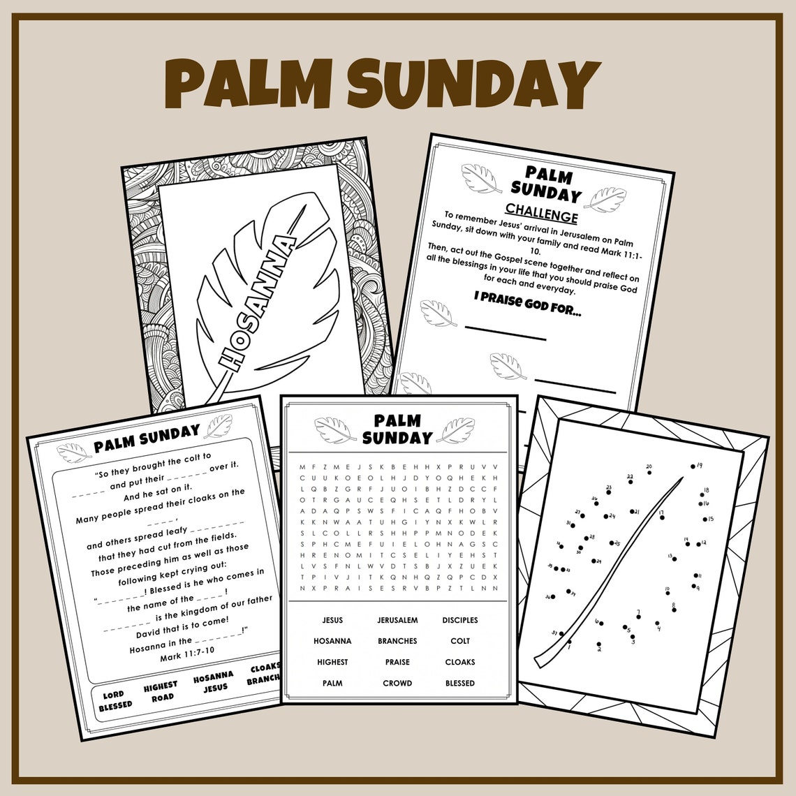 Holy Week Activities Bundle - Printable Activities for Holy Week - PDF ...
