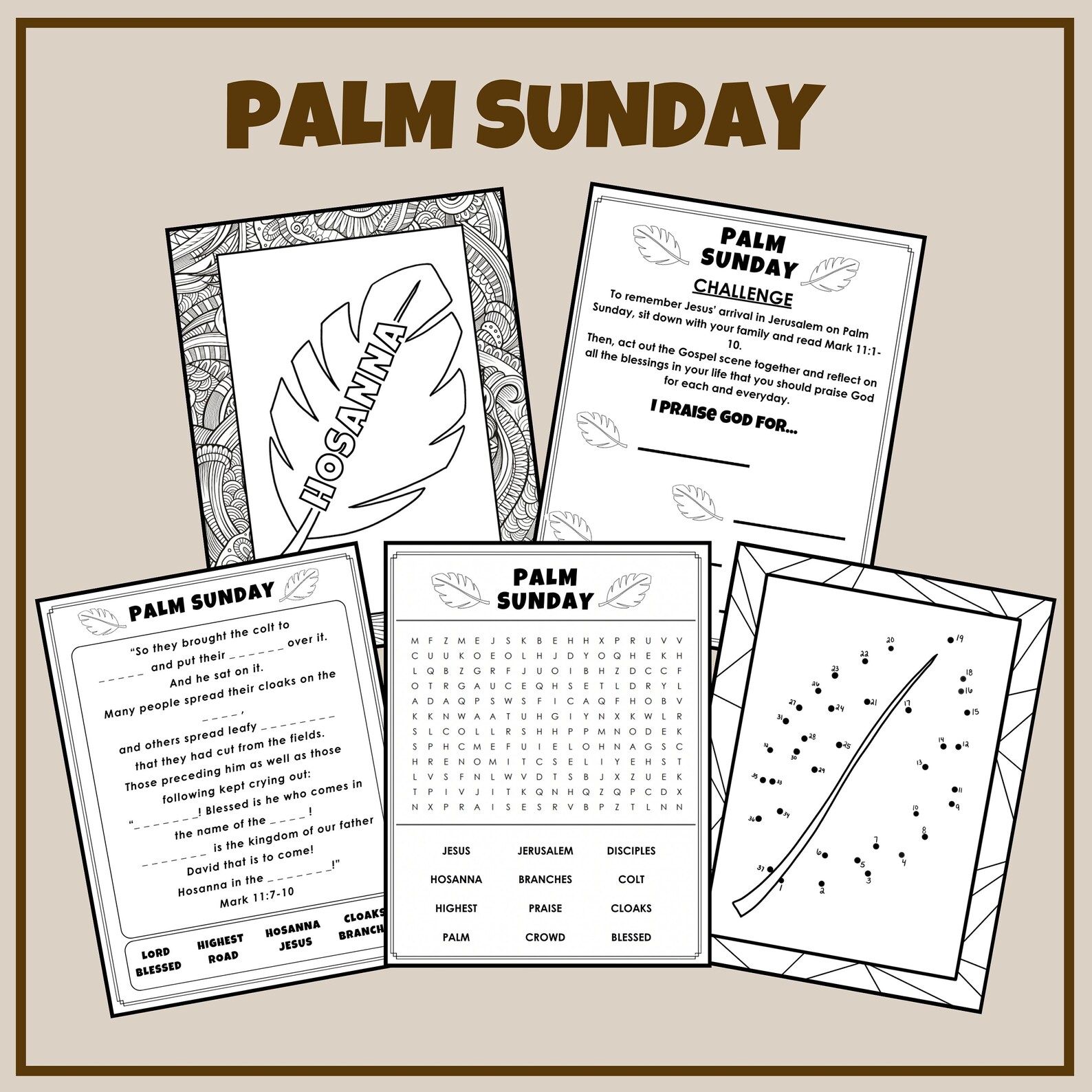 Holy Week Activities Bundle - Printable Activities for Holy Week - PDF ...