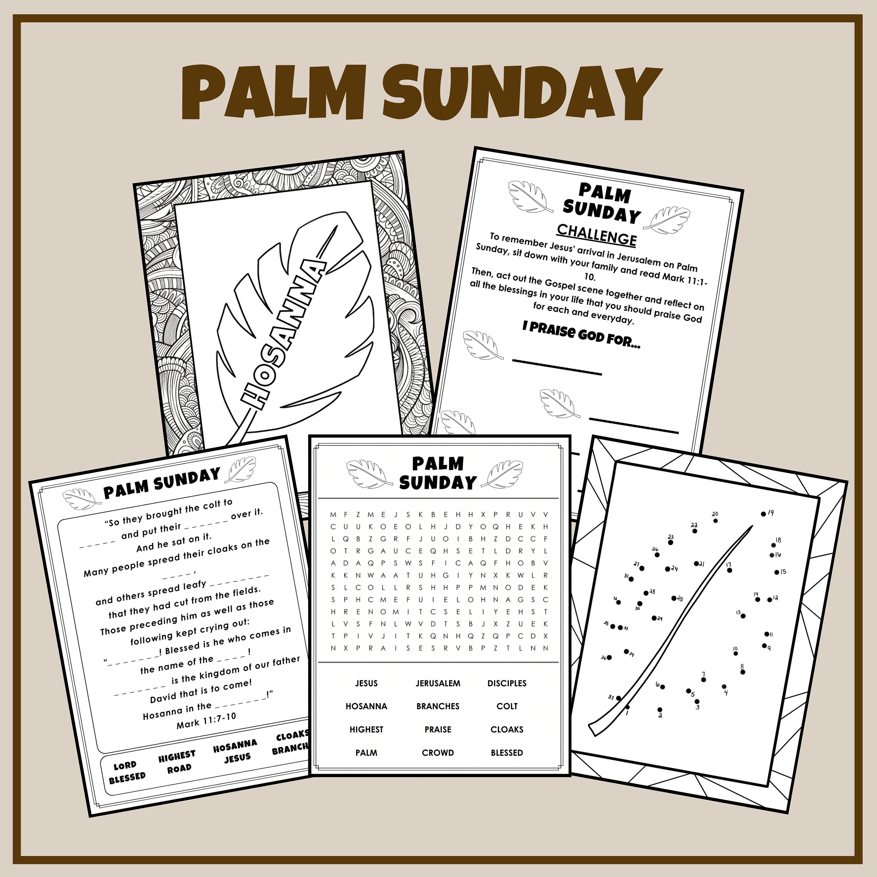 Holy Week Activities Bundle - Printable Activities for Holy Week - PDF Download Coloring Pages ...