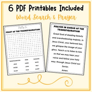 Transfiguration of Jesus Printable August Feast Day Activities and ...