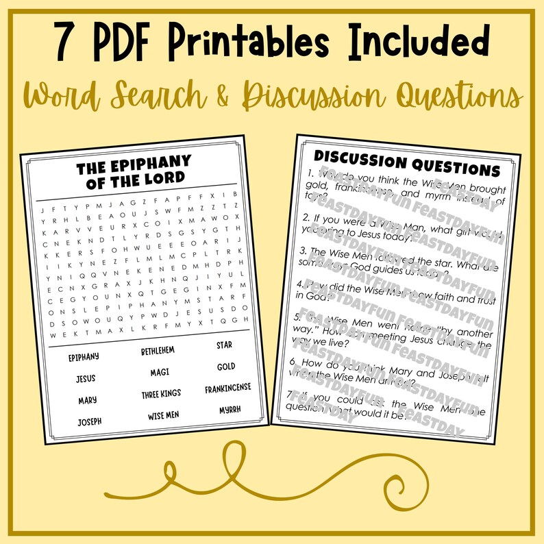 Epiphany of the Lord Kids Printable Activities Coloring Pages Word ...