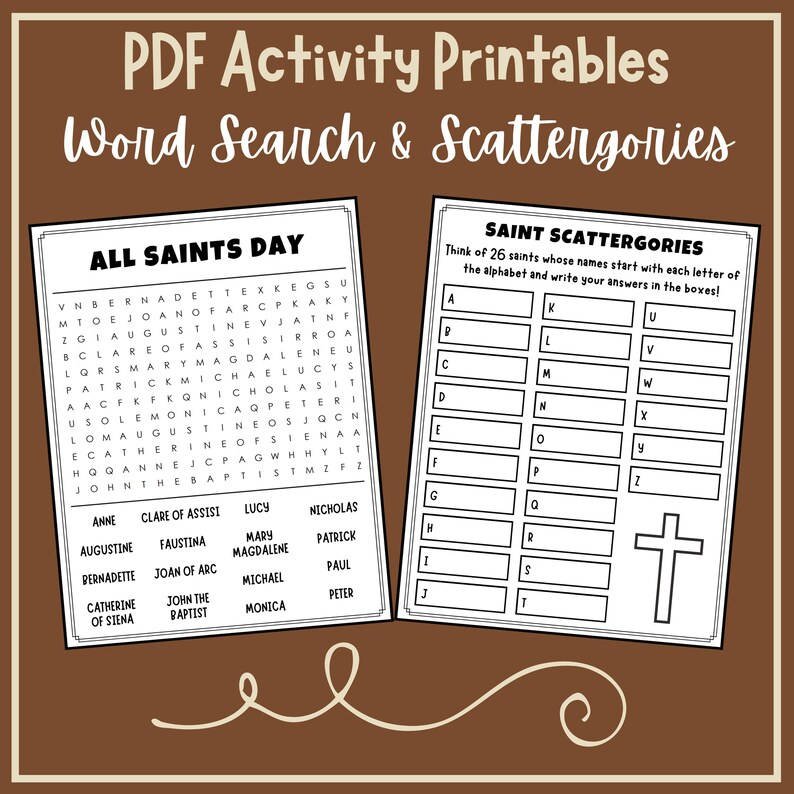 All Saints Day Kids Printable Activities Banner Decor Coloring Pages ...