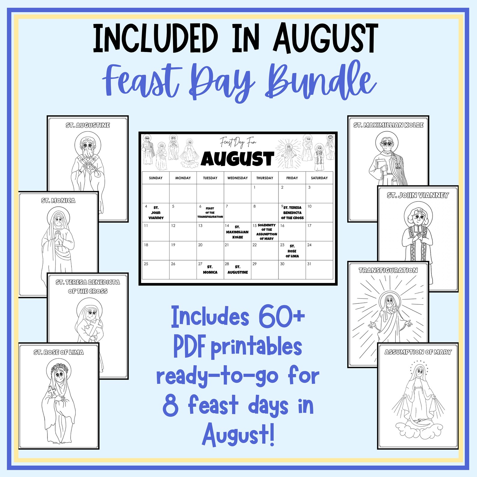 Assumption of Mary Kids Printable August Feast Day Activities and ...
