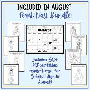 Assumption of Mary Kids Printable August Feast Day Activities and Coloring Pages for Catholic ...