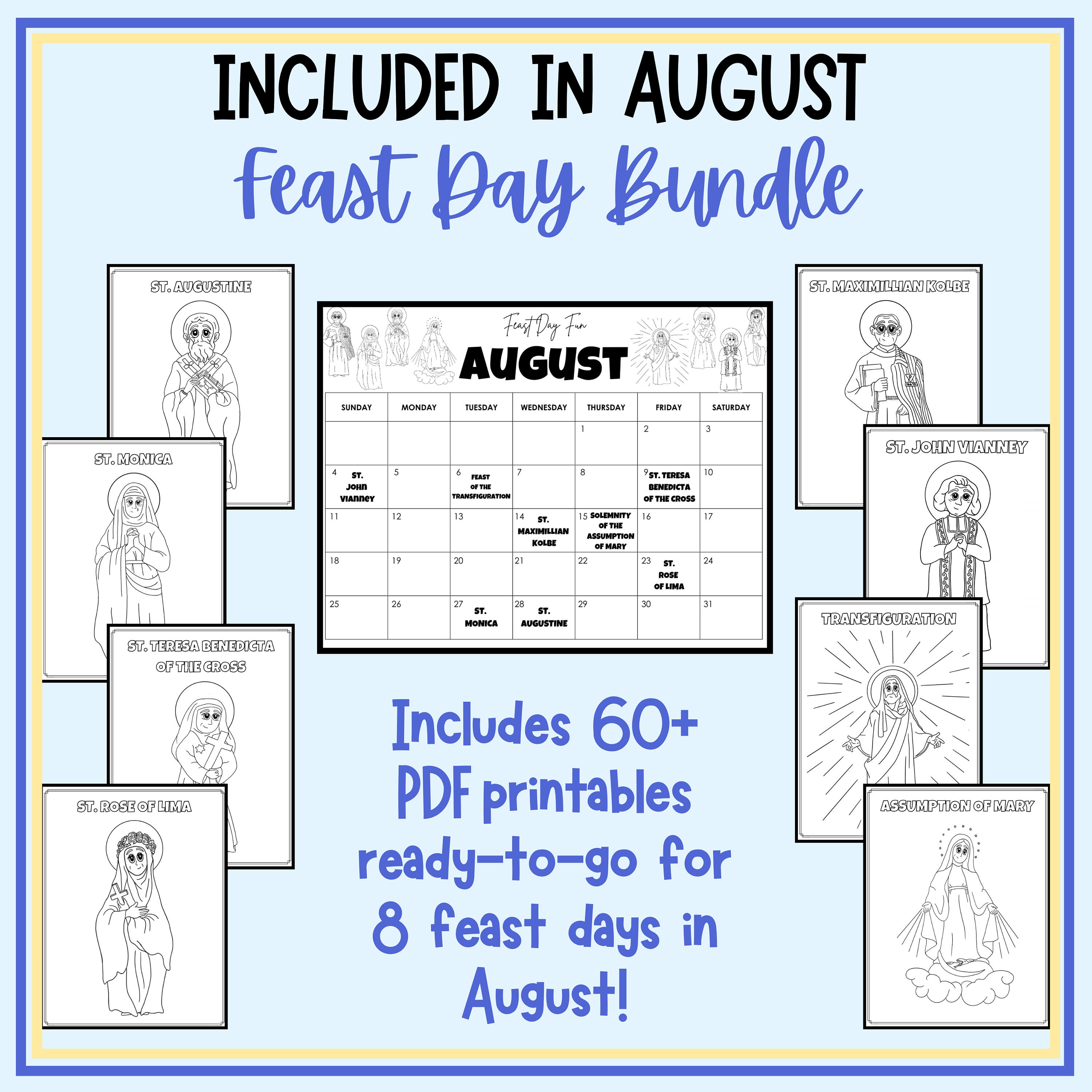 Assumption of Mary Kids Printable August Feast Day Activities and ...