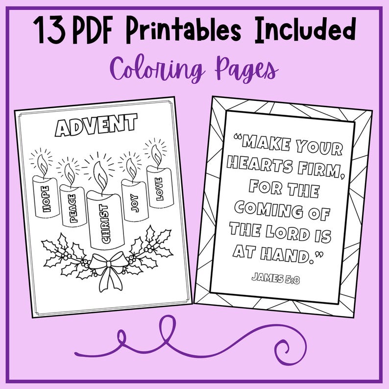 Advent Activities, Coloring Pages, and Prayer Printables for Kids - Etsy