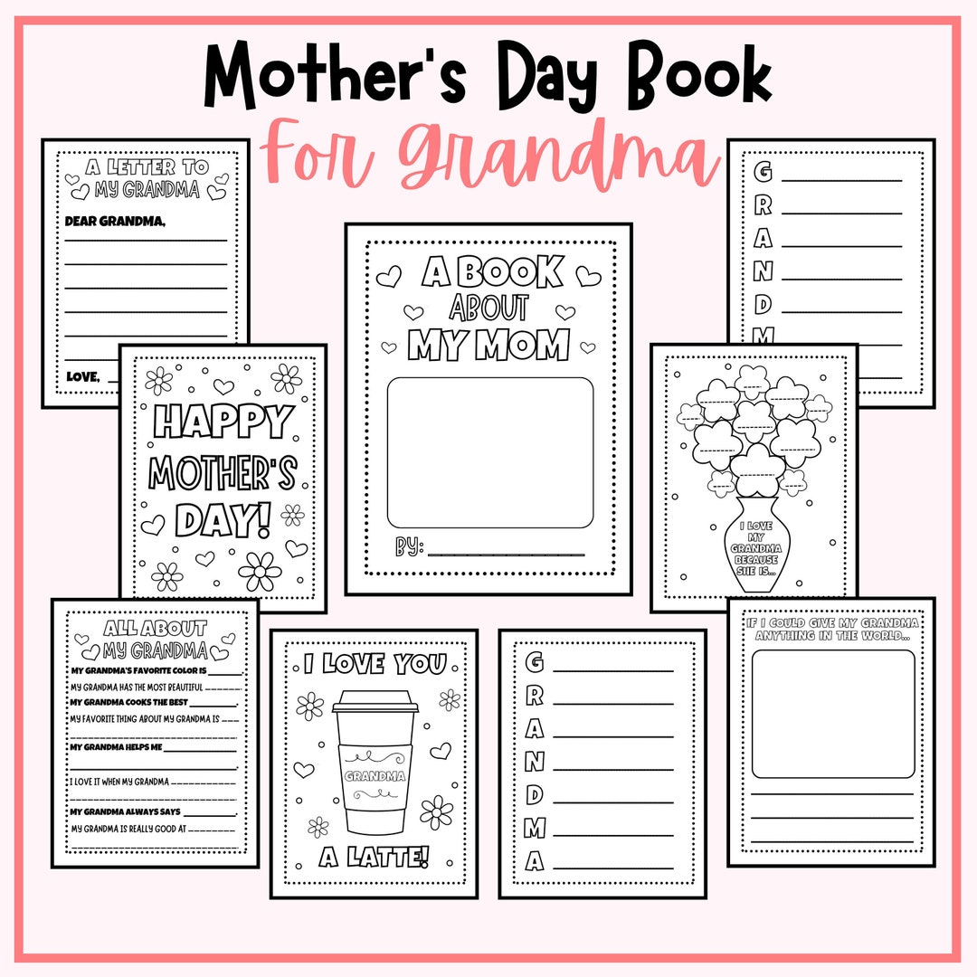 Grandma Mother's Day Book Printable for Kids, All About Grandma ...