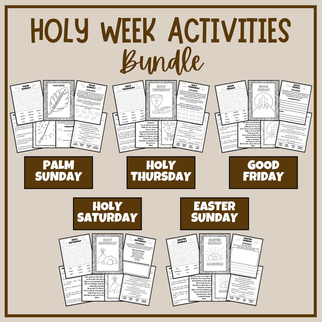 Holy Week Activities Bundle Palm Sunday Holy Thursday Good Friday Holy ...