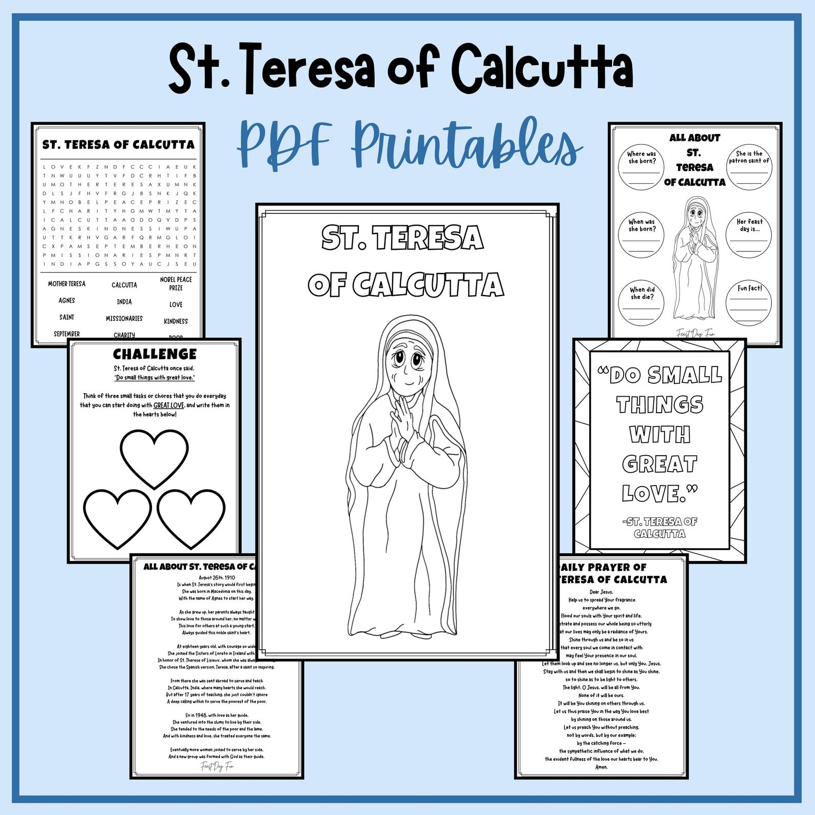 September Saint Feast Day BUNDLE Printable Catholic Activities Poem and ...
