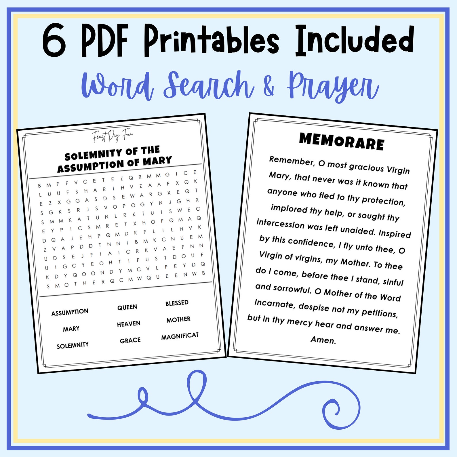 Assumption of Mary Kids Printable August Feast Day Activities and Coloring Pages for Catholic ...