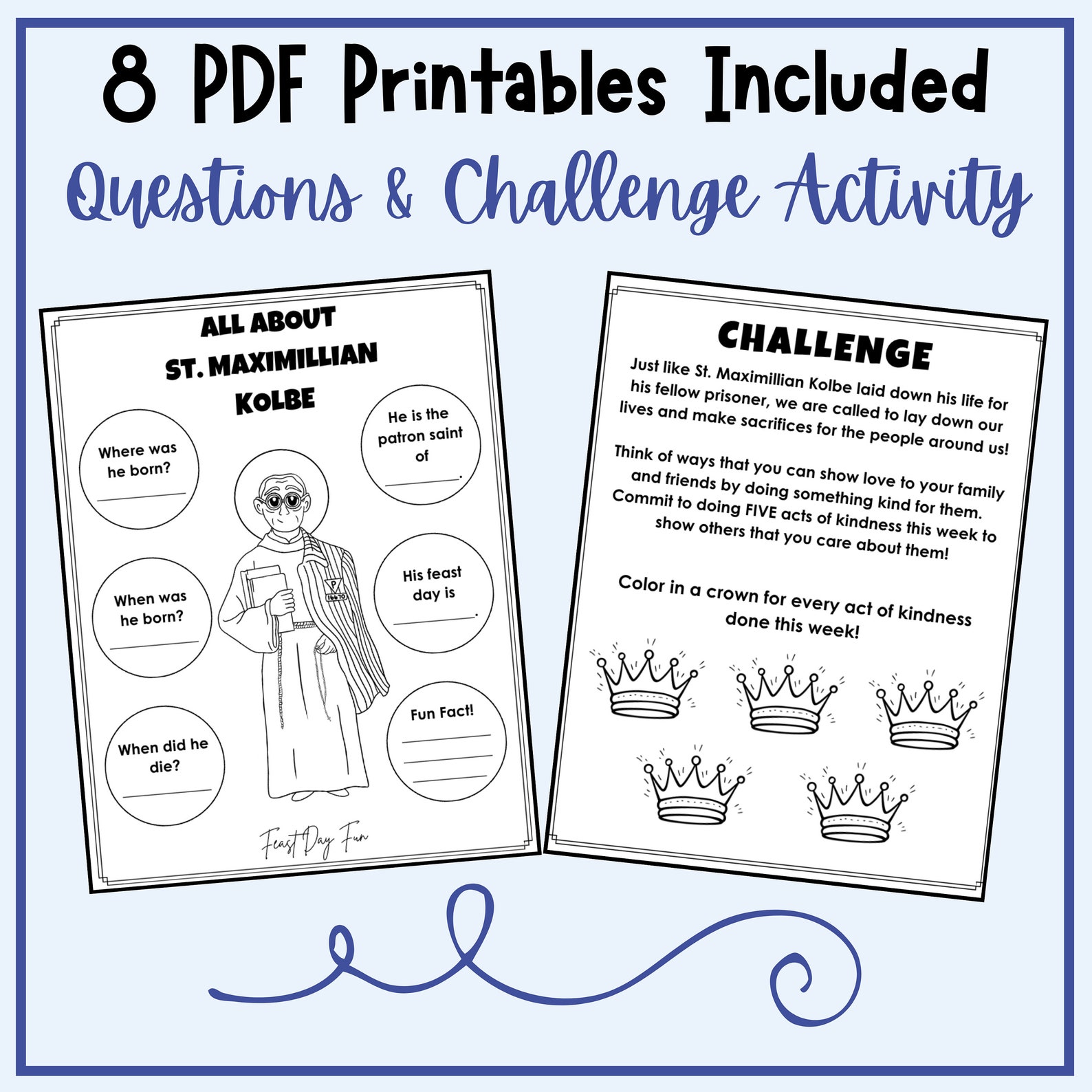 St Maximillian Kolbe Kids Activities August Feast Day Catholic ...