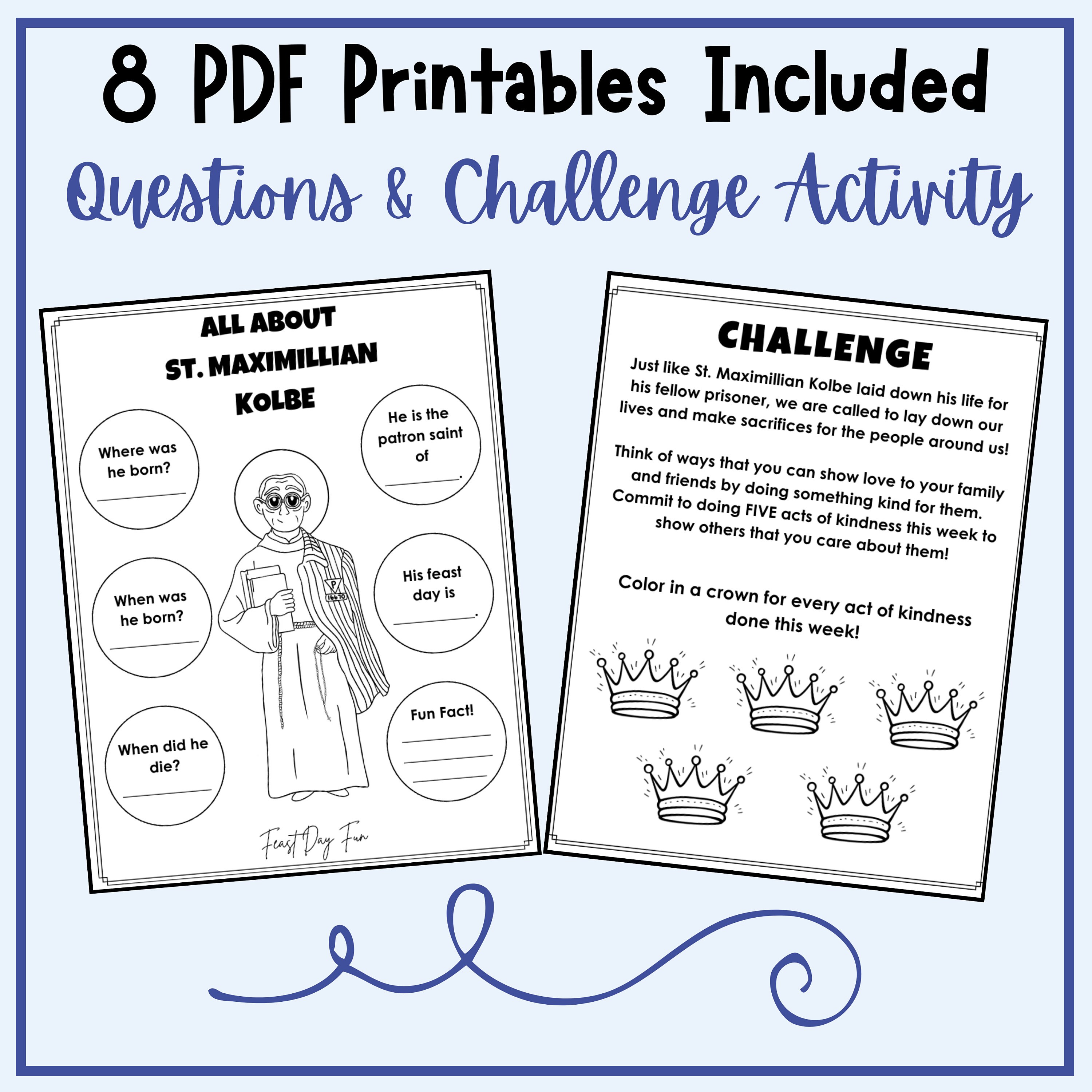 St Maximillian Kolbe Kids Activities August Feast Day Catholic ...