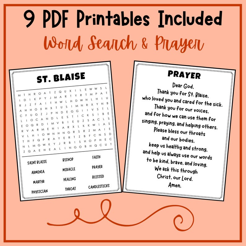 St. Blaise Feast Day Kids Activities Printable Catholic Worksheets ...