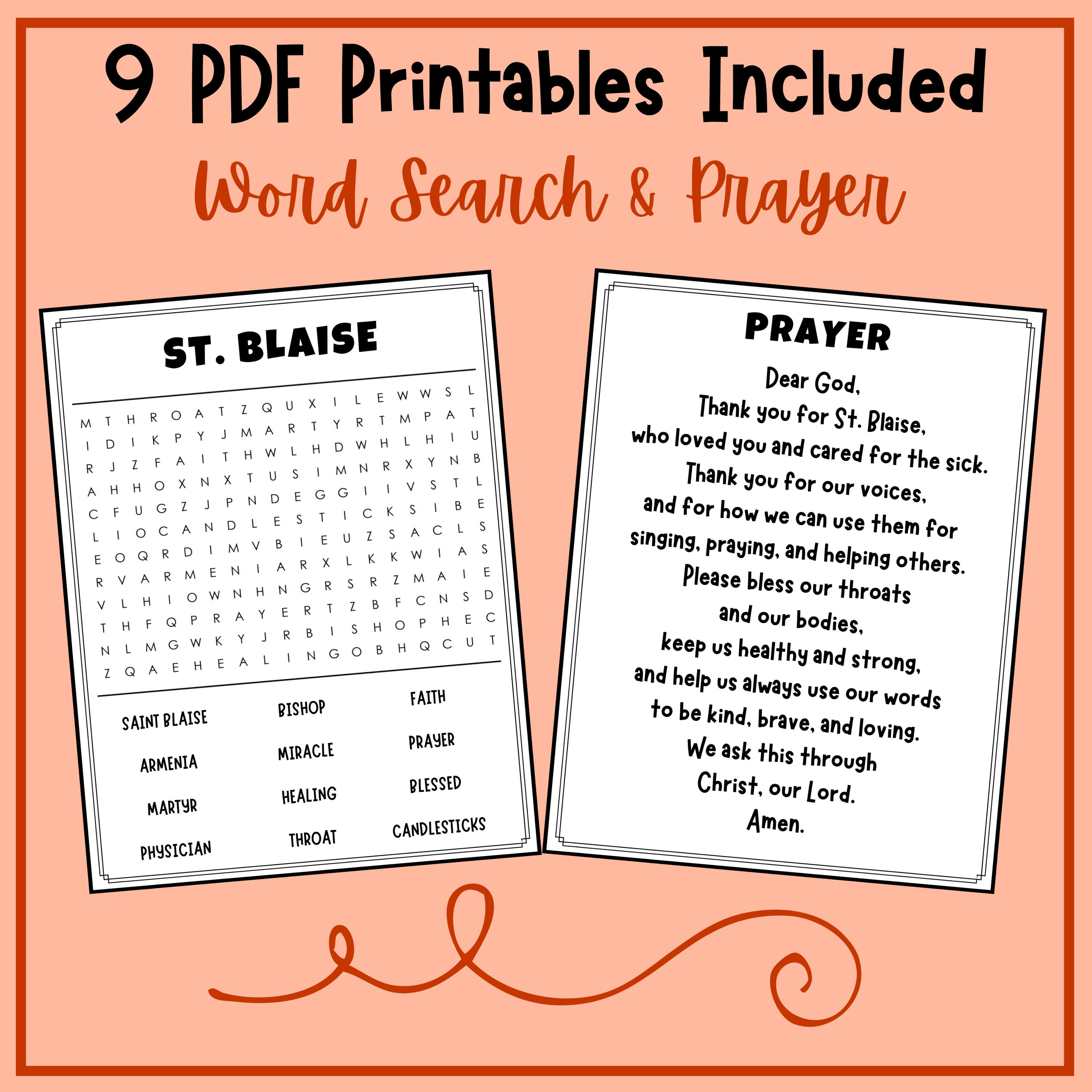 St. Blaise Feast Day Kids Activities Printable Catholic Worksheets ...