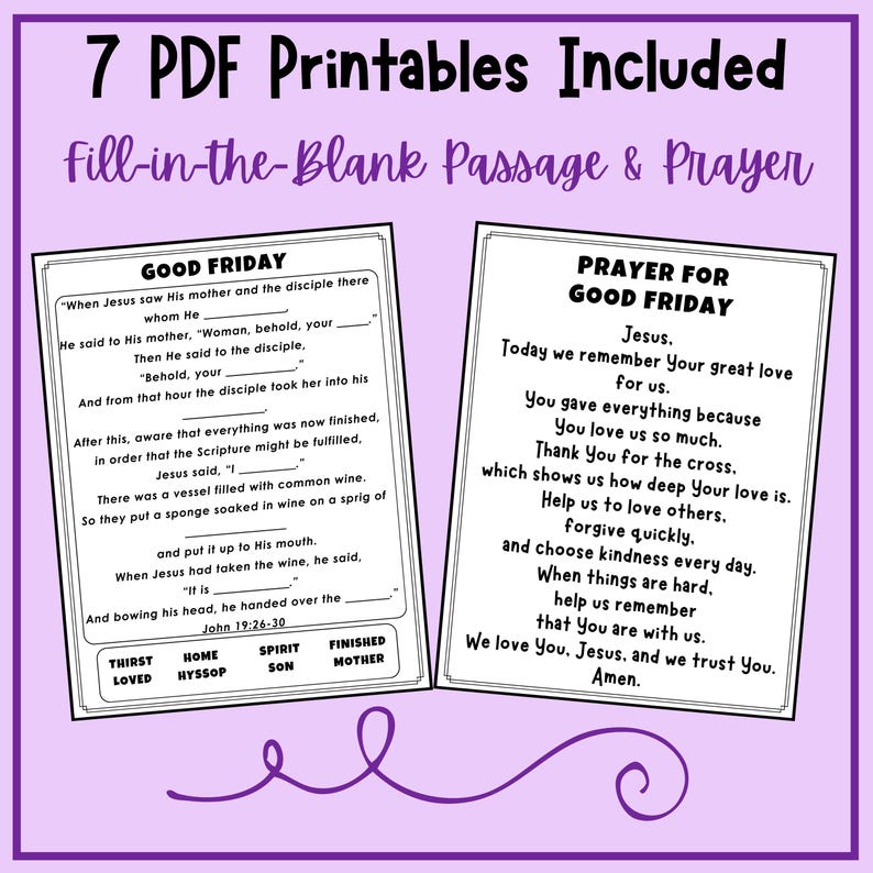 Good Friday Lent Holy Week Triduum Passion Easter Kids' Activities ...