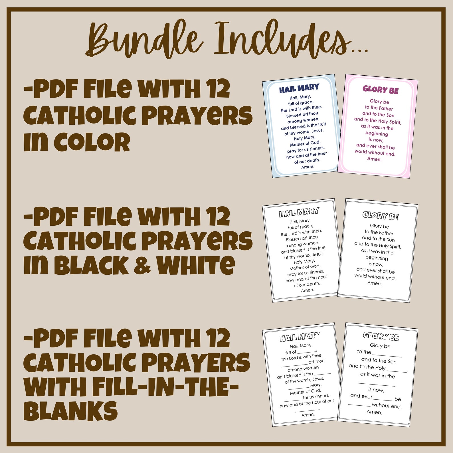 Catholic Prayers Bundle for Kids - Etsy