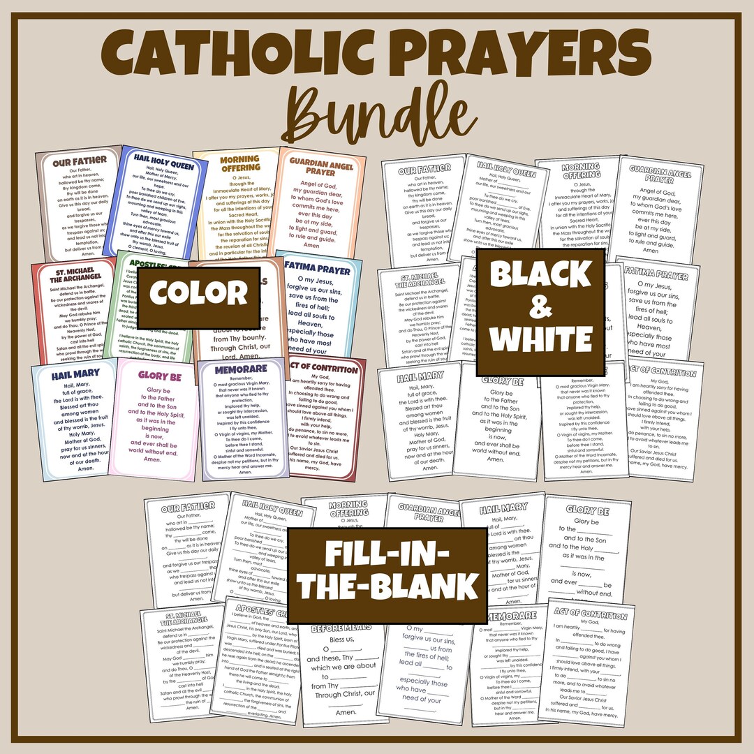 Catholic Prayers Bundle for Kids - Etsy
