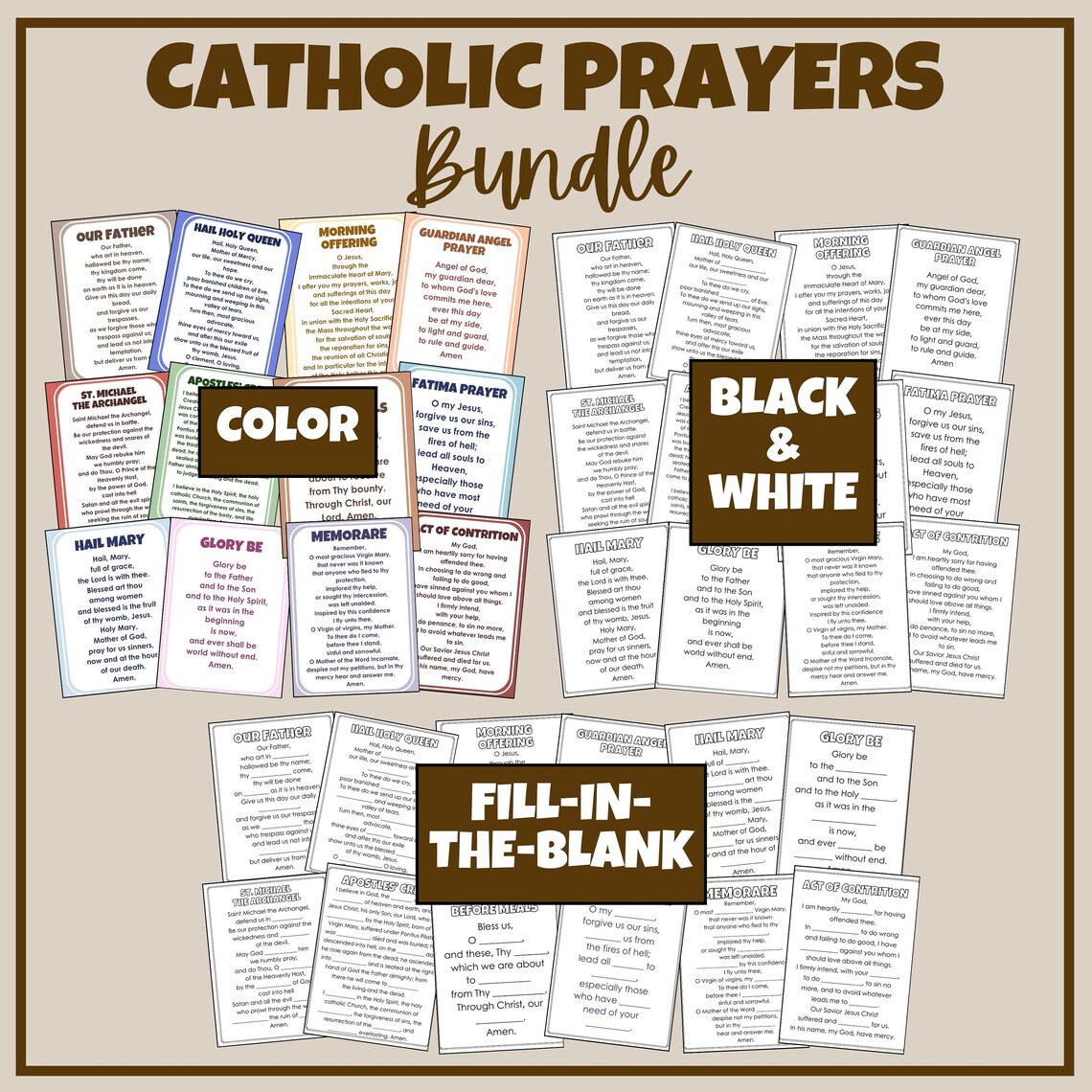 Catholic Prayers Bundle for Kids - Etsy