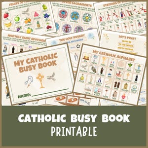 Catholic Busy Book Printable Activities for Kids Homeschool Religious ...