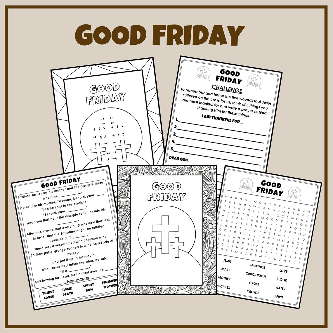 Holy Week Activities Bundle - Printable Activities for Holy Week - PDF Download Coloring Pages ...