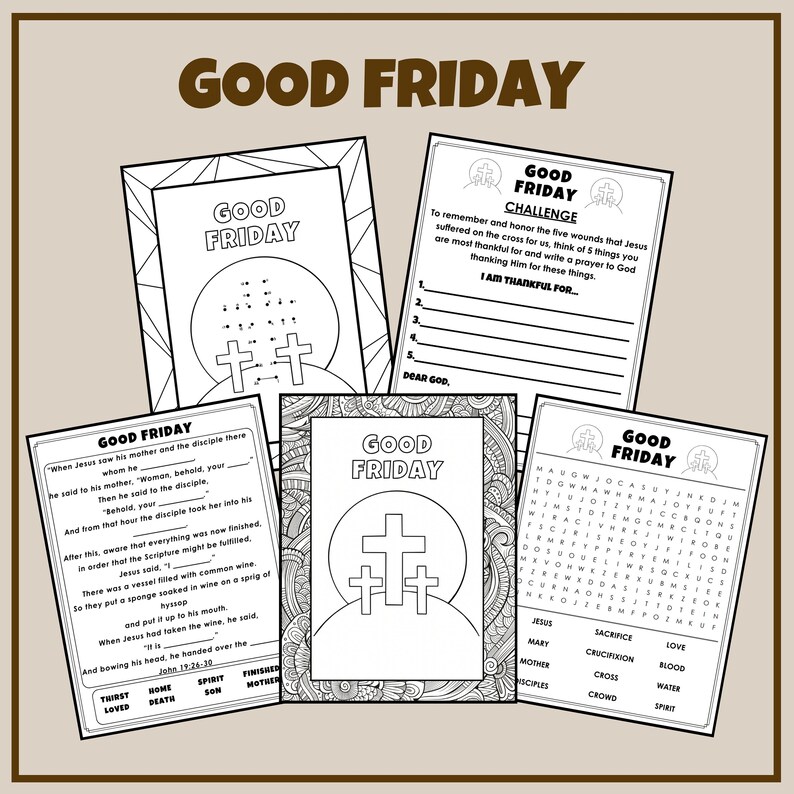 Holy Week Activities Bundle - Printable Activities for Holy Week - PDF ...