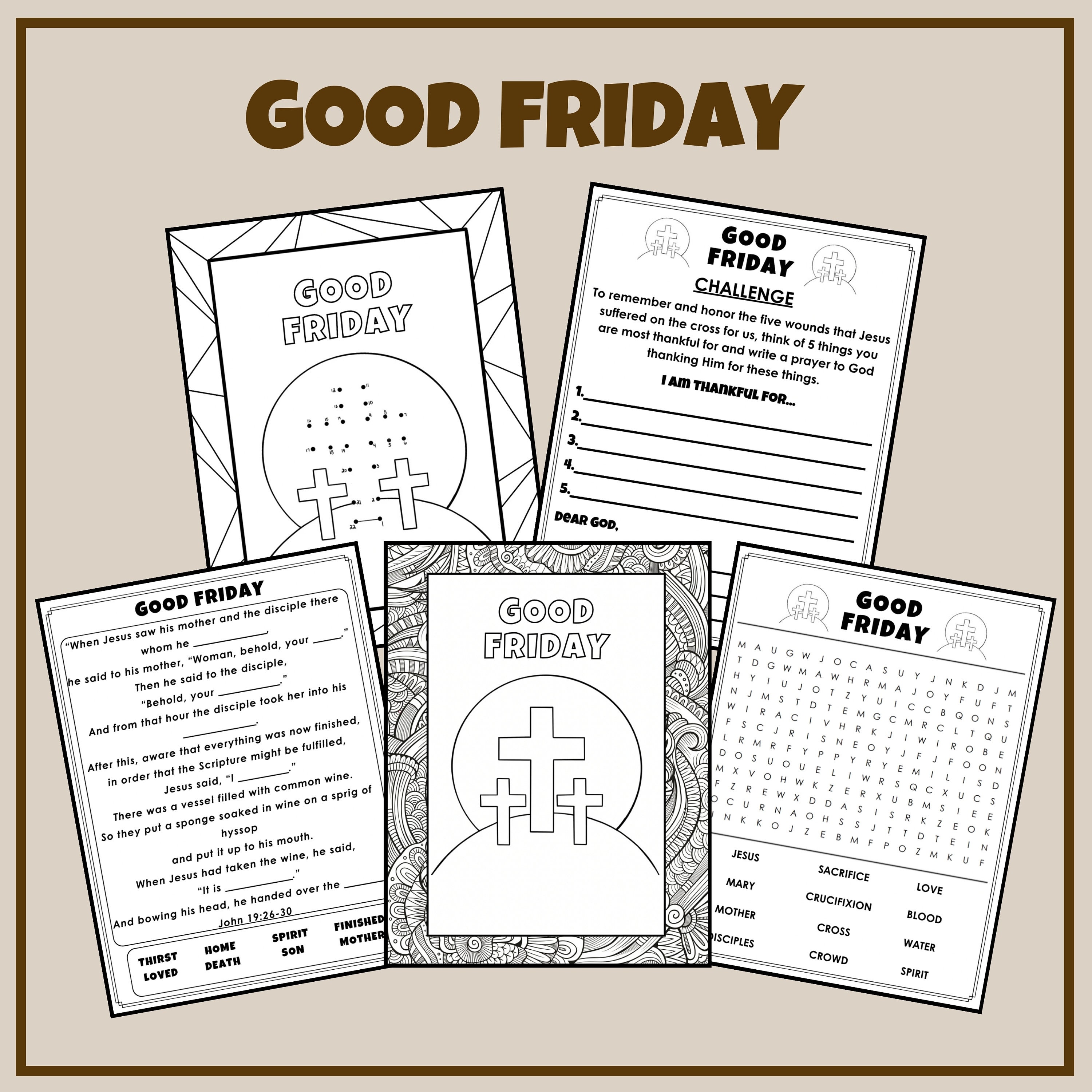 Holy Week Activities Bundle - Printable Activities for Holy Week - PDF ...