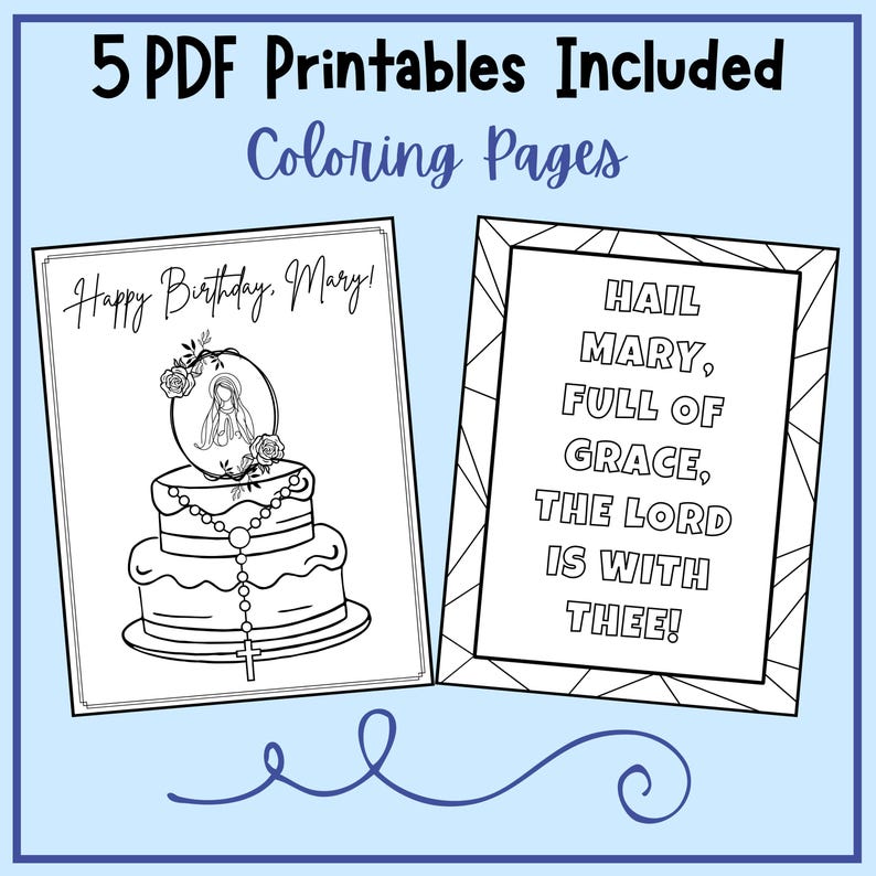 Nativity of Mary Catholic Kids Printable | Birthday Feast Day of Mary ...