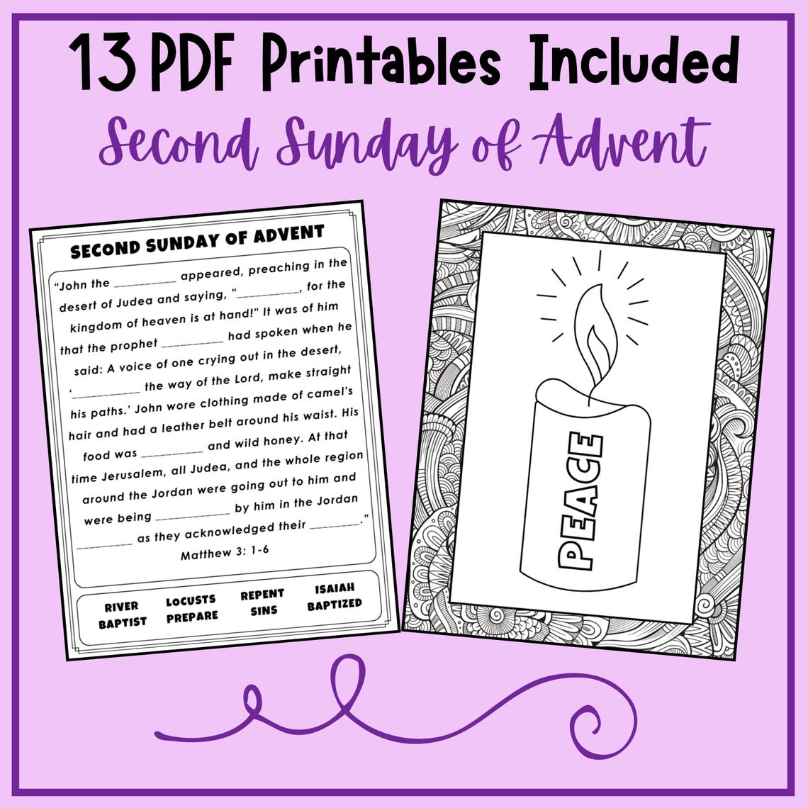 Advent Activities, Coloring Pages, and Prayer Printables for Kids - Etsy