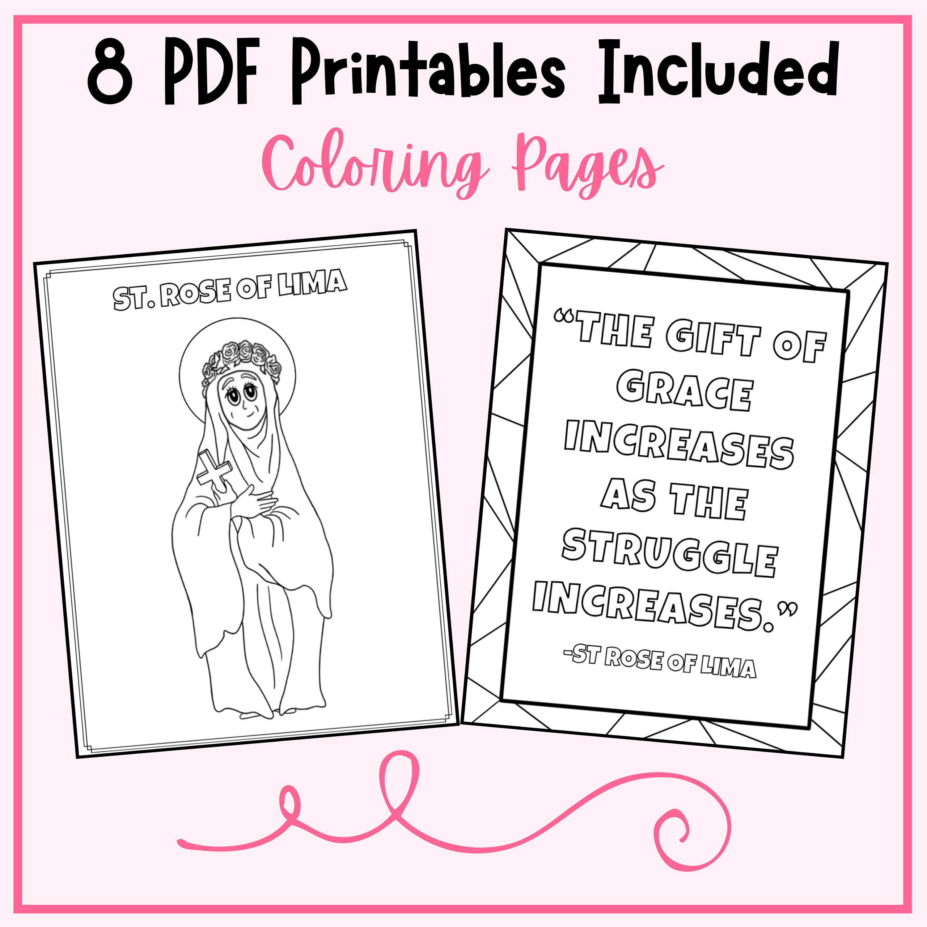 St Rose of Lima Kids Printables August Feast Day Activities Poem and Coloring Pages for Catholic ...