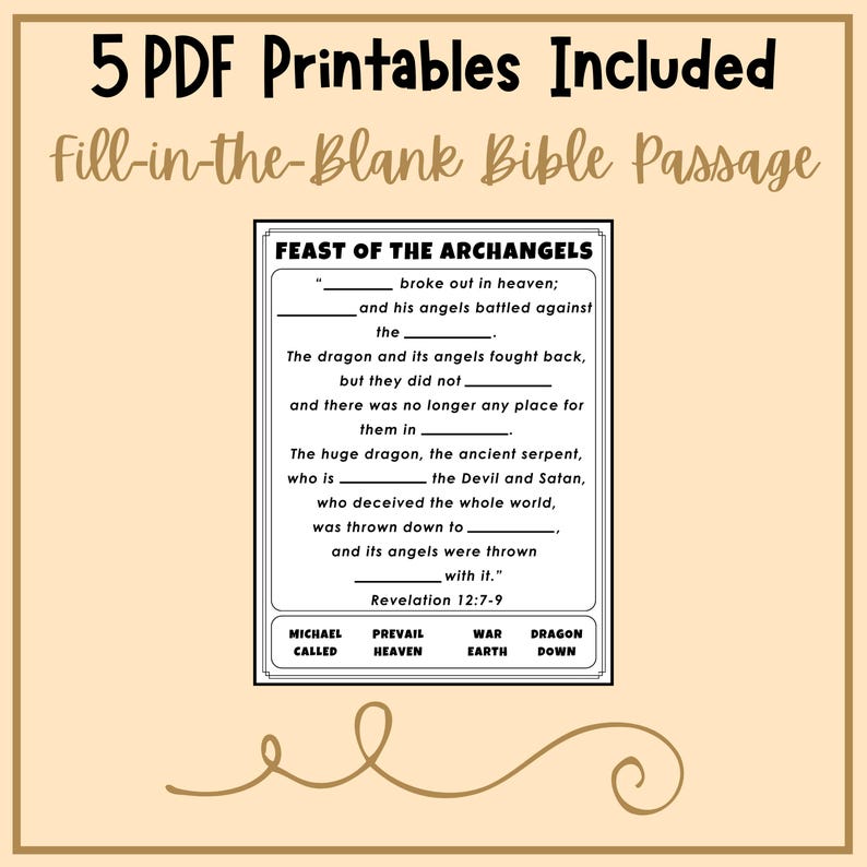 Feast of the Archangels Activities Kids Printable Catholic Michaelmas ...