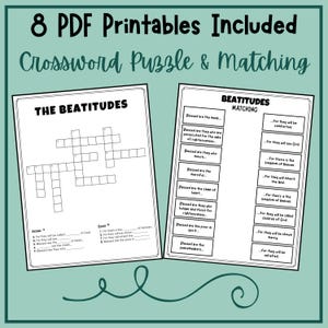Beatitudes Printable Activities Coloring Word Search Crossword Mass ...