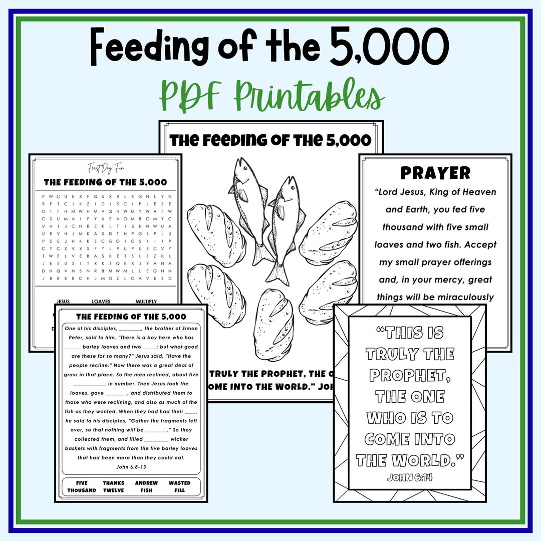 Feeding of the 5,000 Printable Kids Activities Coloring Pages Word ...