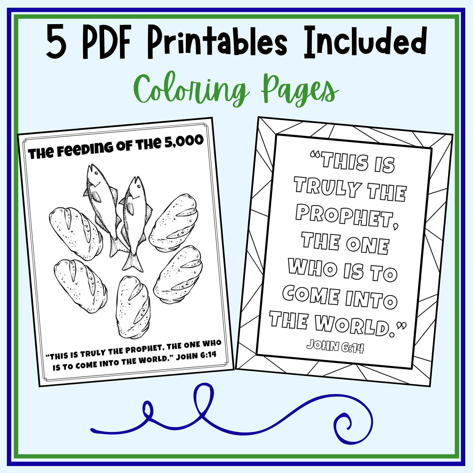 Feeding of the 5,000 Printable Kids Activities Coloring Pages Word ...