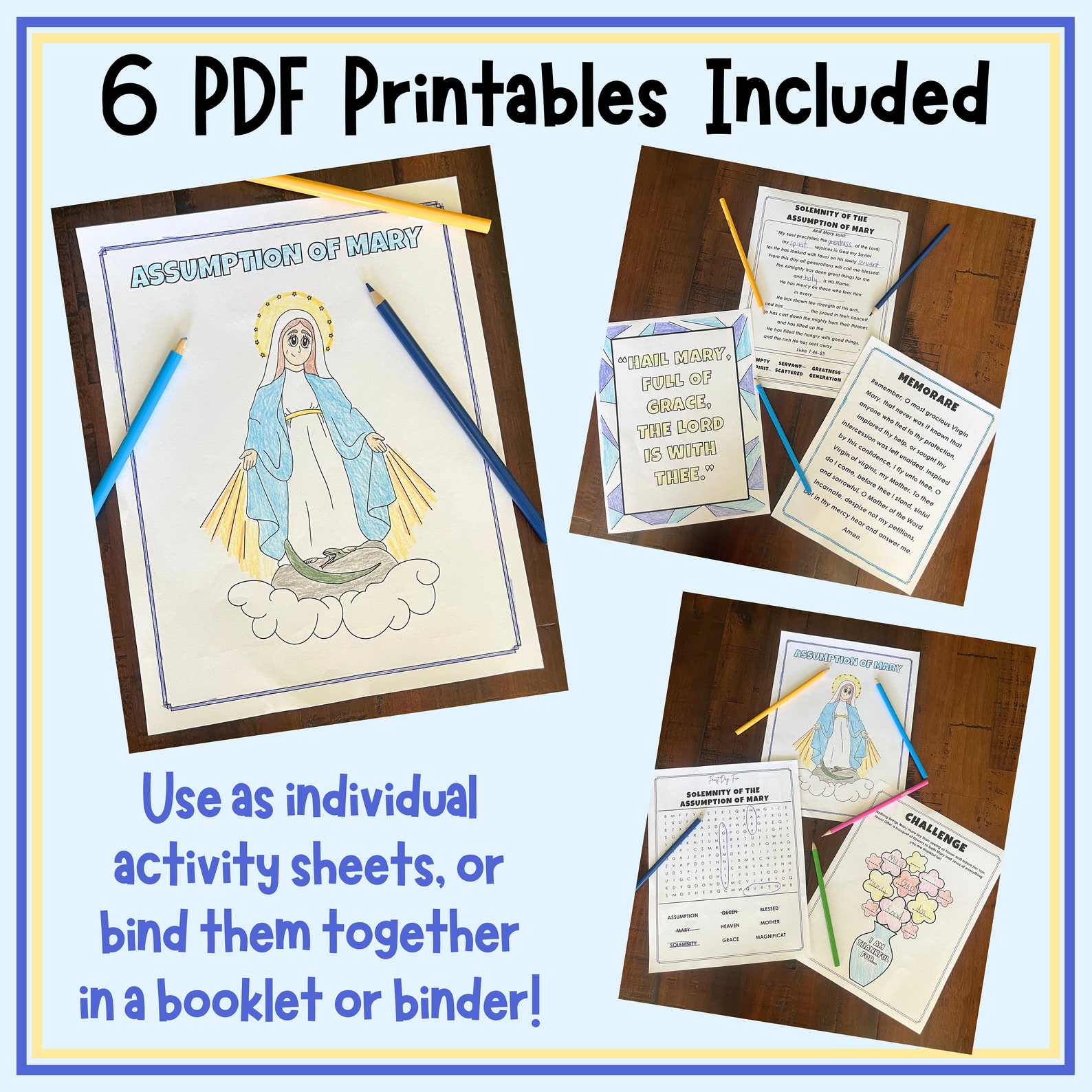 Assumption of Mary Kids Printable August Feast Day Activities and ...