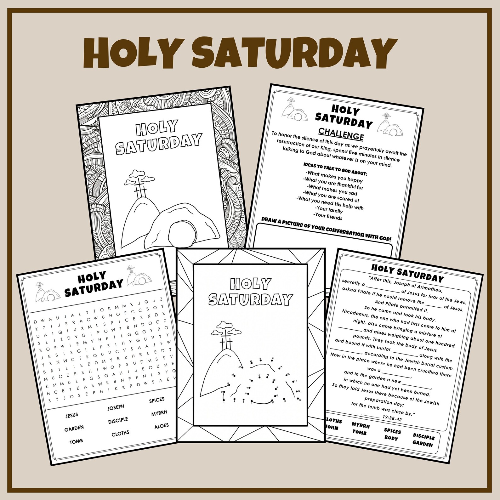 Holy Week Activities Bundle - Printable Activities for Holy Week - PDF ...