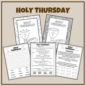 Holy Week Activities Bundle - Printable Activities for Holy Week - PDF ...