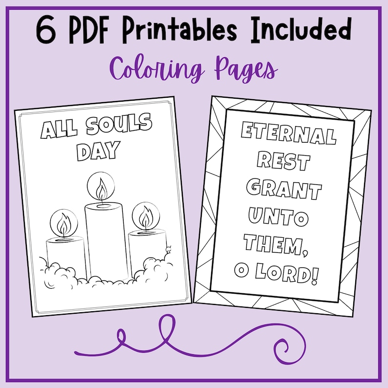 All Souls Day Kids Printable Activities Coloring Pages Word Search ...