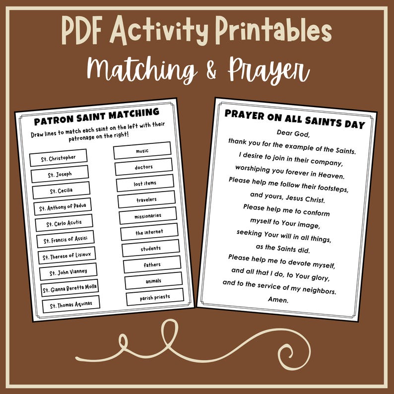 All Saints Day Kids Printable Activities Banner Decor Coloring Pages ...
