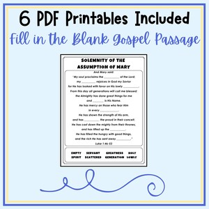 Assumption of Mary Kids Printable August Feast Day Activities and ...
