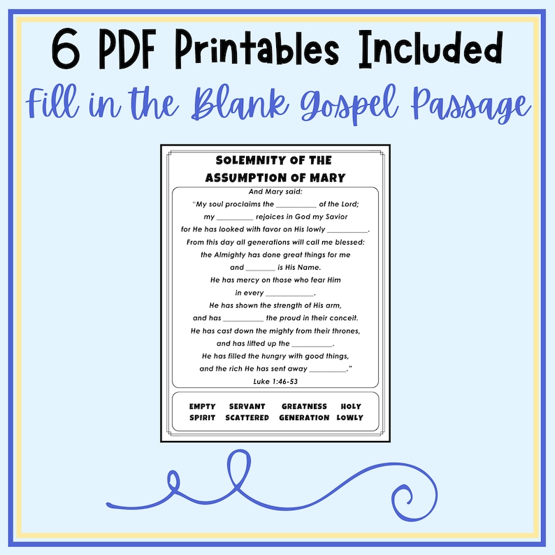Assumption of Mary Kids Printable August Feast Day Activities and ...