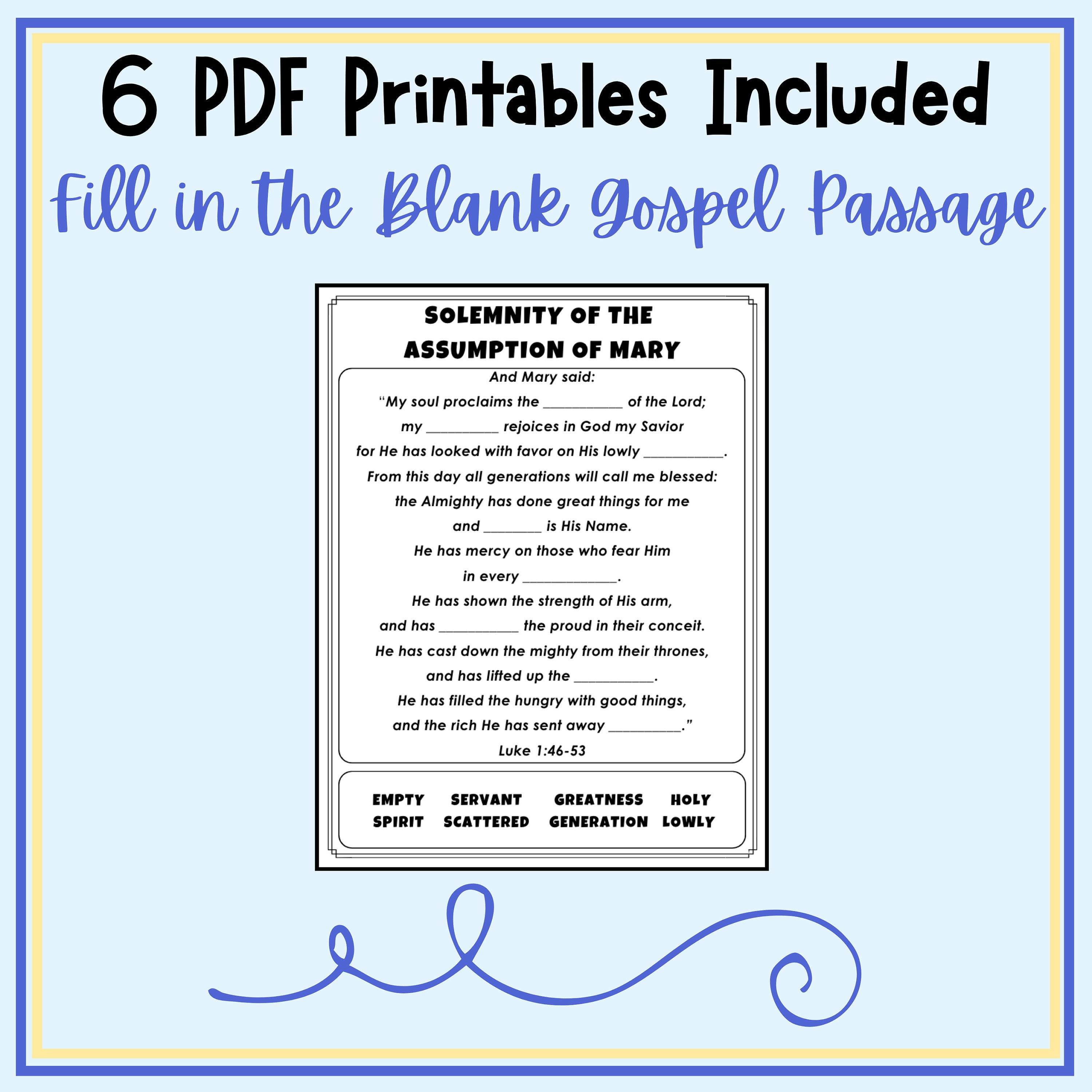 Assumption of Mary Kids Printable August Feast Day Activities and ...